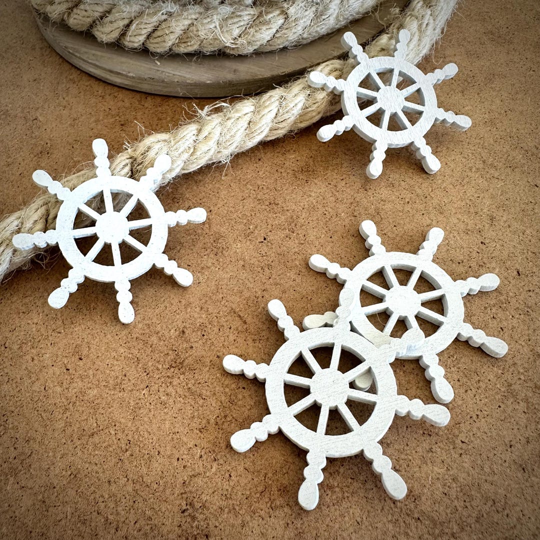 Coastal Boat Wheel Wooden Embellishment for Wind Chime DIY Craft Beach ...
