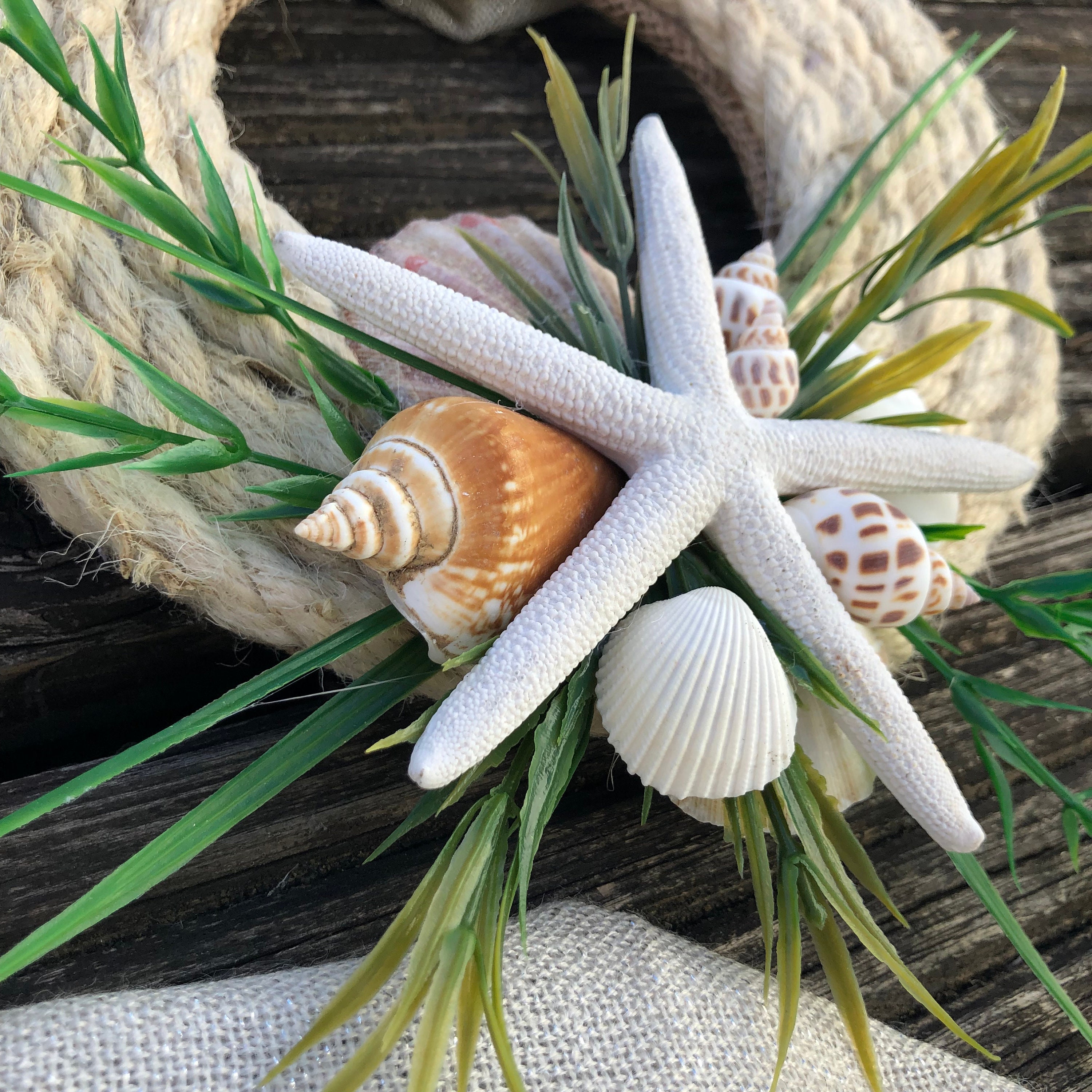 Coastal Rope Wreath With Seashells and Starfish for Christmas - Etsy