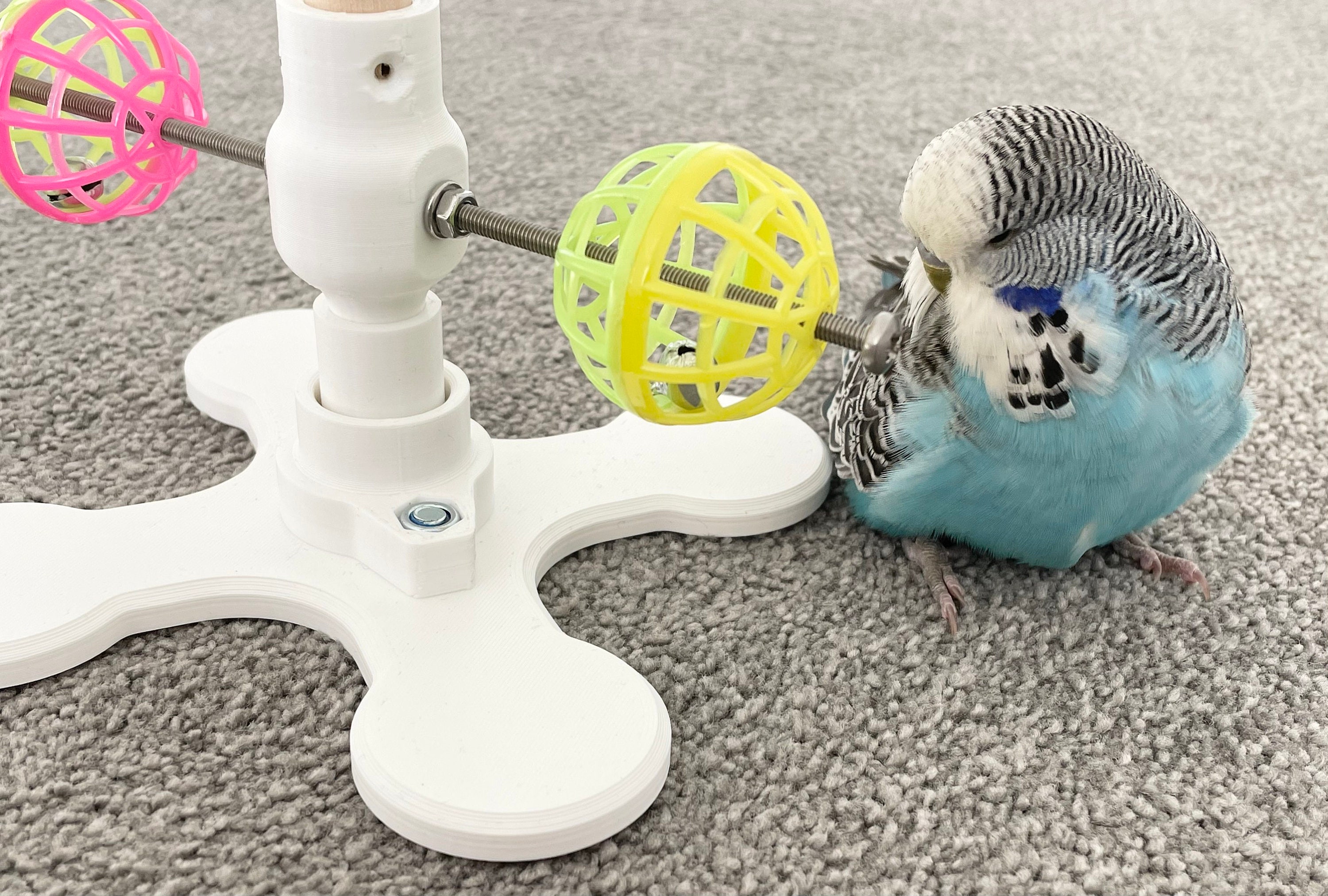Bird Toy Bird Perch Rotating Stand/toy. Spinning Floor Stand - Etsy