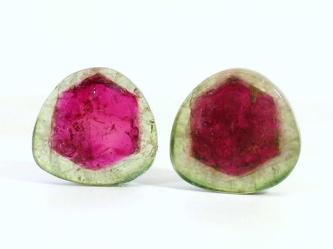 Pair Natural Watermelon Tourmaline 16.53 Carat-loose Gems for Earings ...