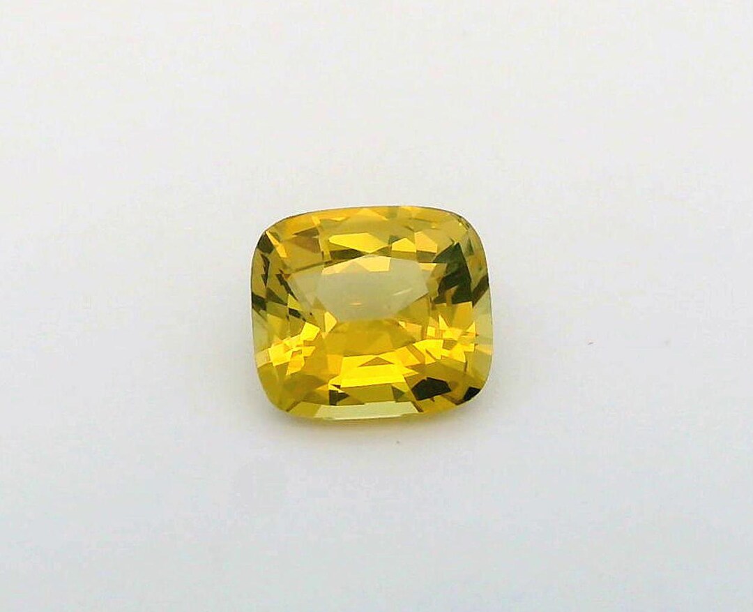 Natural Chrysoberyl Gemstone: 1.38 Carat, Yellow Cushion Cut, 6x6mm - Etsy