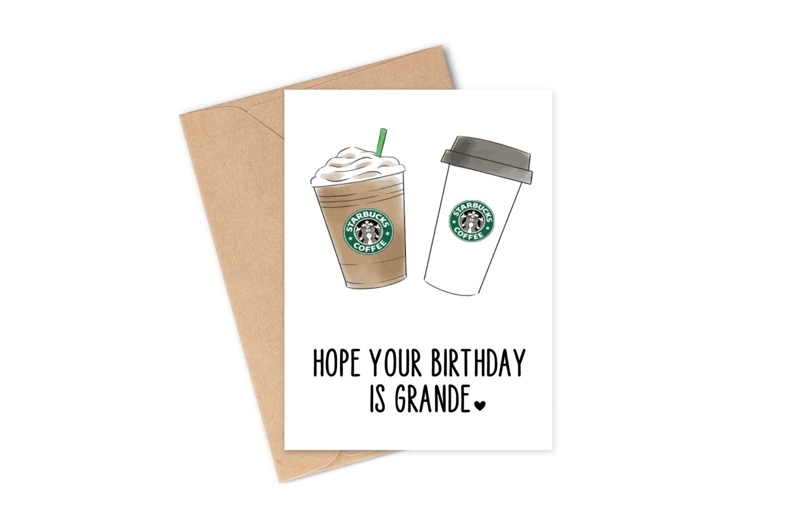 Cute Starbucks Birthday Card Etsy