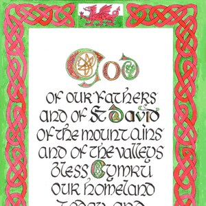 St David's Day Blessing; Prayer Forcymru; A4 Welsh Flag Wall Art and A5 ...