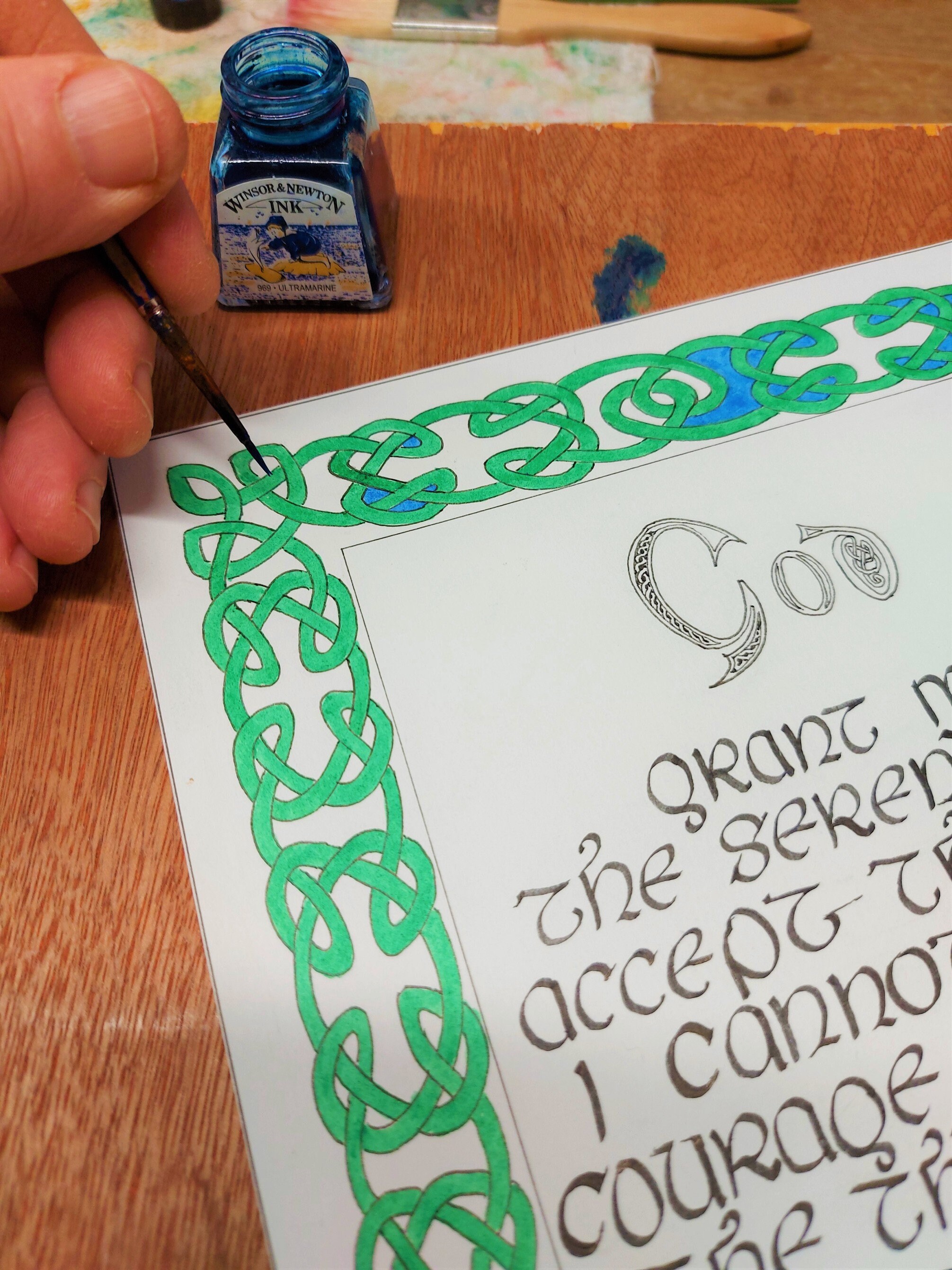 The Serenity Prayer, Celtic Calligraphy Art Print in A4 White Frame - Etsy