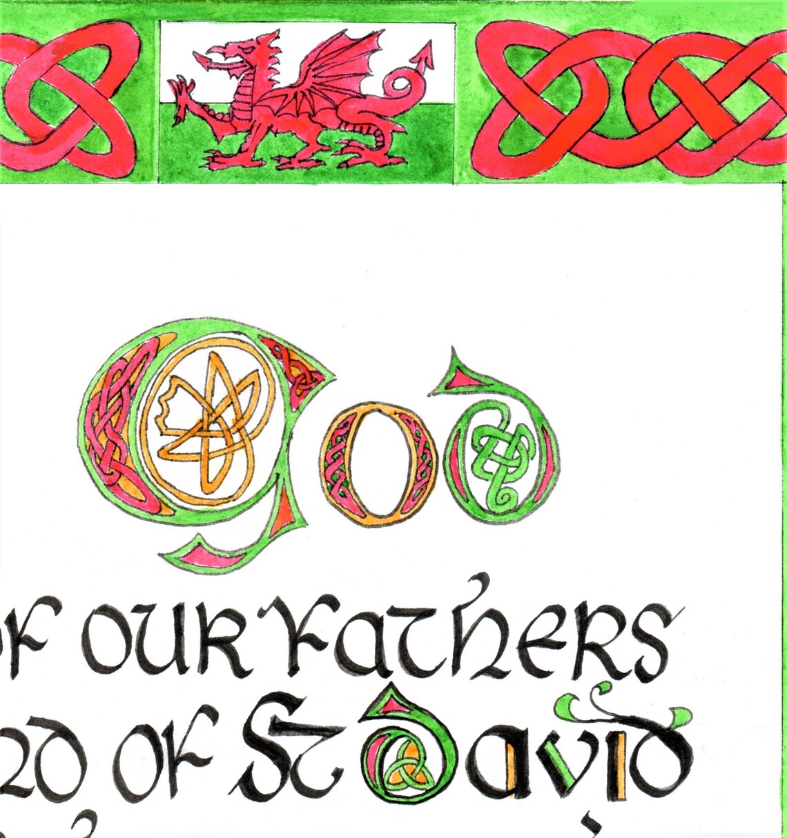 St David's Day Blessing Prayer forCymru A4 Welsh Flag | Etsy