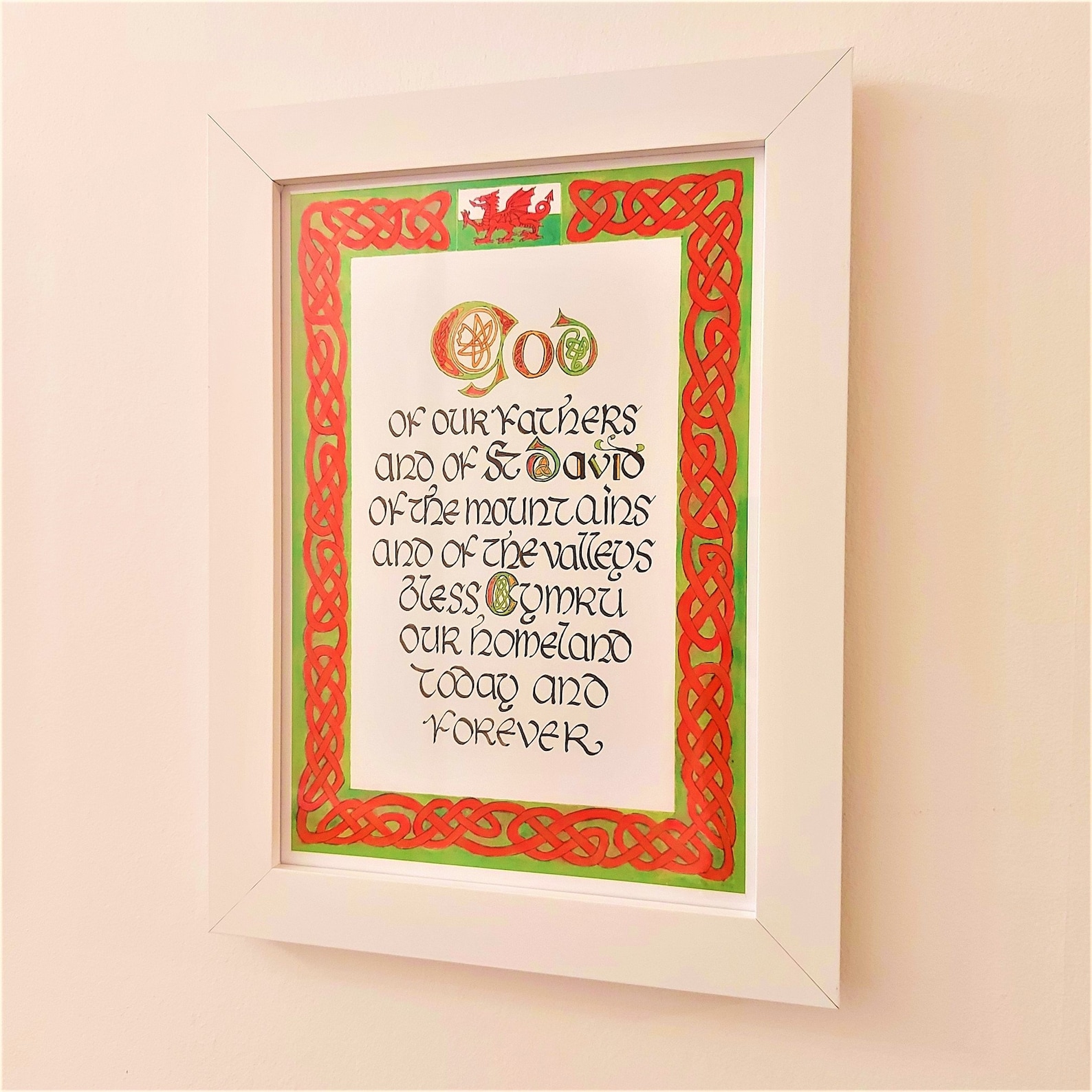 St David's Day Blessing; Prayer Forcymru; A4 Welsh Flag Wall Art and A5 ...
