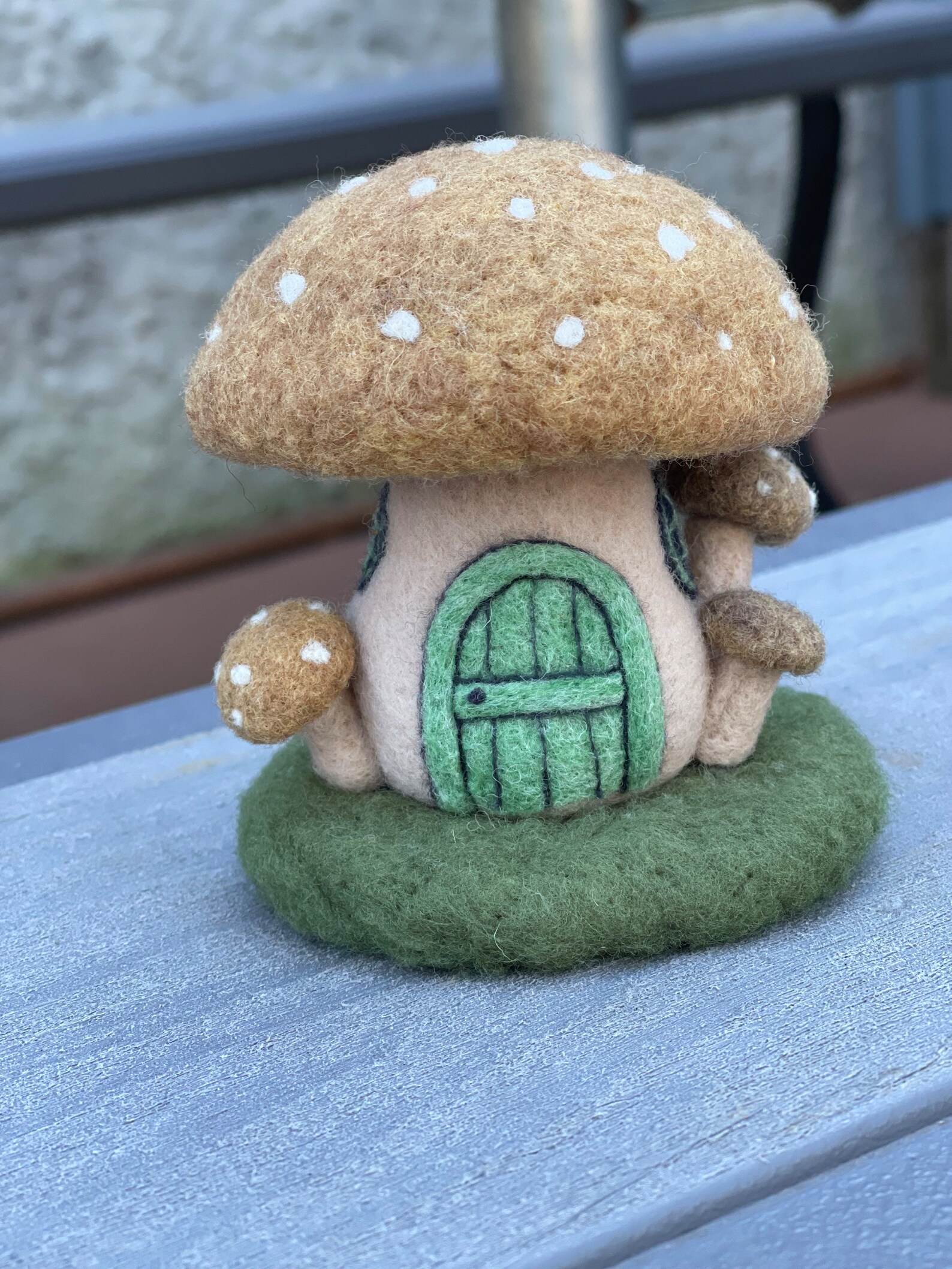 Needle Felted Mushroom House Felted Wool Gnome Home Toadstool - Etsy