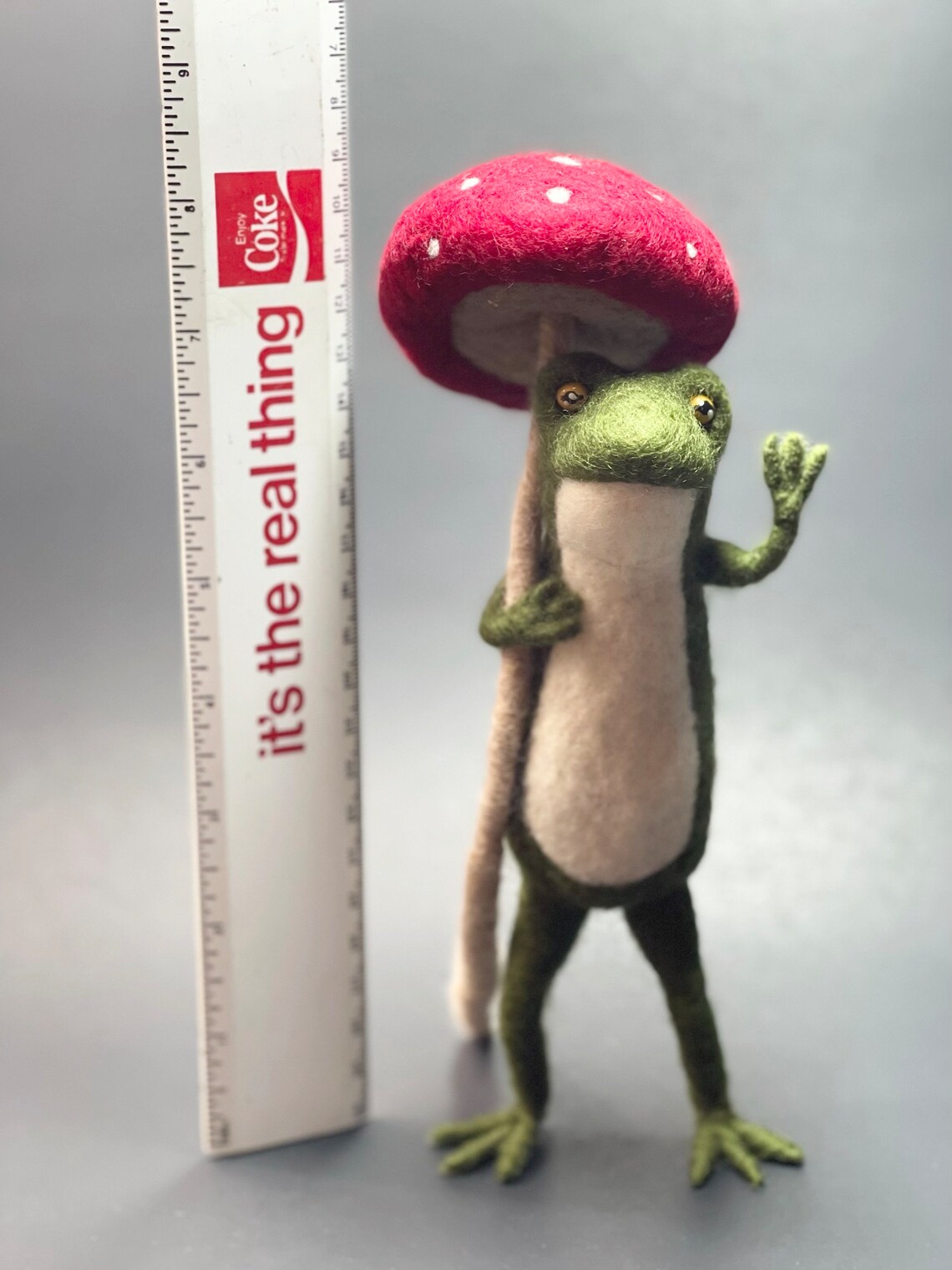 Needle Felted Toad With Toadstool Mushroom Umbrella - Etsy
