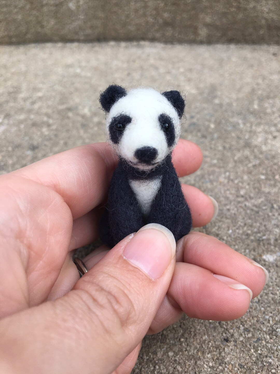 Needle Felted Miniature Panda Bear Handmade Mini Baby Panda Teddy Bear ...