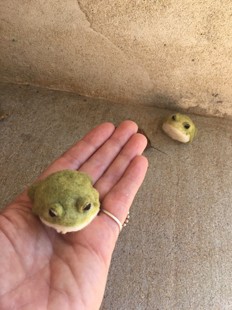 Needle Felted Toad Small Wool Toad Handmade Toad Sculpture Cute Pocket ...