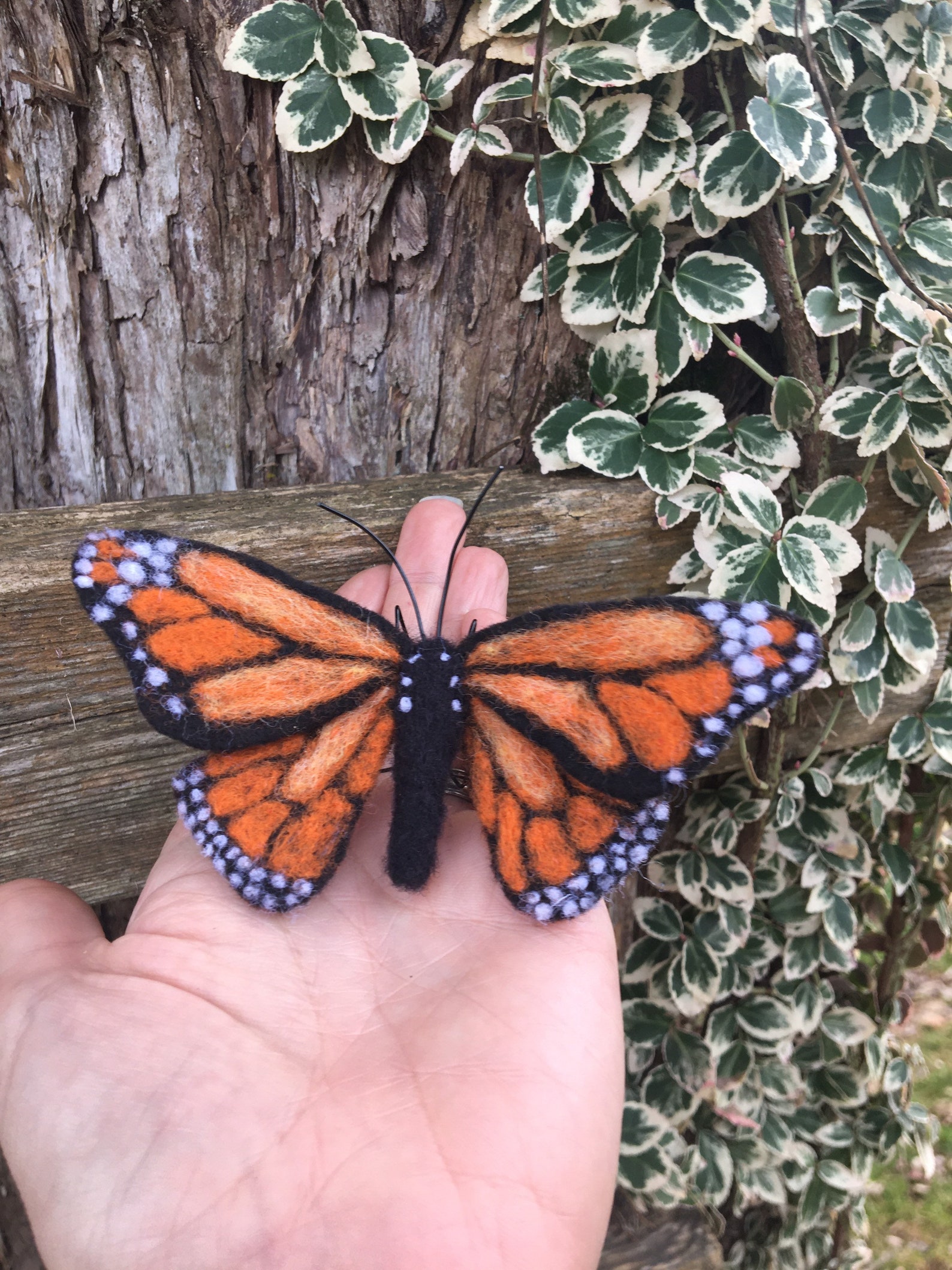 Needle Felted Monarch Butterfly Wool Felt Sculpture Handmade Realistic ...