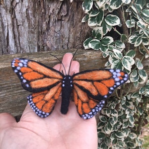 Needle Felted Monarch Butterfly Wool Felt Sculpture Handmade Realistic ...