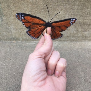 Needle Felted Monarch Butterfly Wool Felt Sculpture Handmade Realistic ...