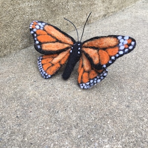 Needle Felted Monarch Butterfly Wool Felt Sculpture Handmade Realistic ...