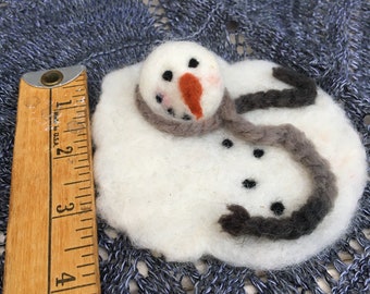 Needle Felted Melting Snowman - Etsy UK