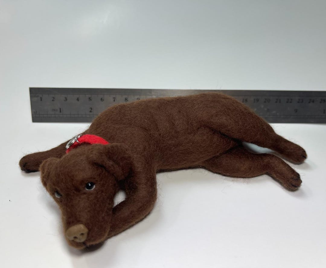 Needle Felted Chocolate Lab Miniature Labrador Figurine Gift - Etsy
