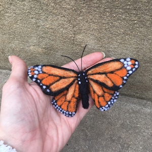 Needle Felted Monarch Butterfly Wool Felt Sculpture Handmade Realistic ...