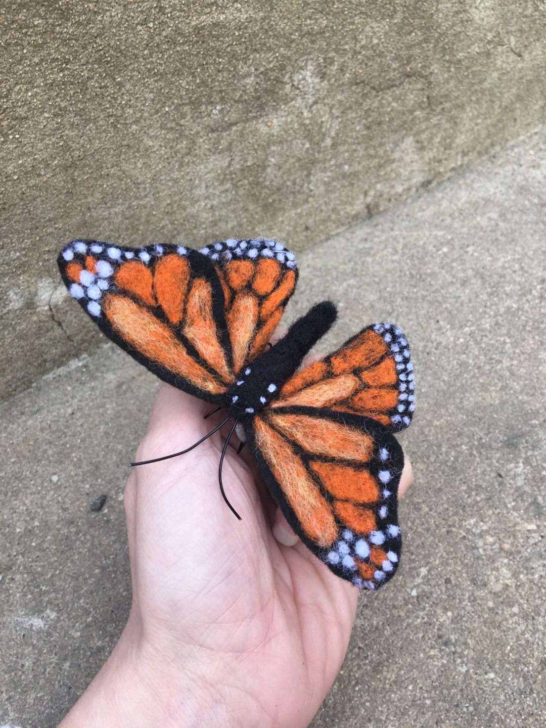 Needle Felted Monarch Butterfly Wool Felt Sculpture Handmade Realistic ...
