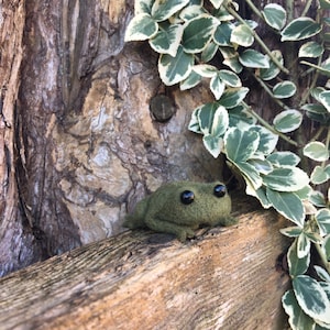 Needle Felted Green Frog Wool Sculpture Realistic Frog Art Gift for ...