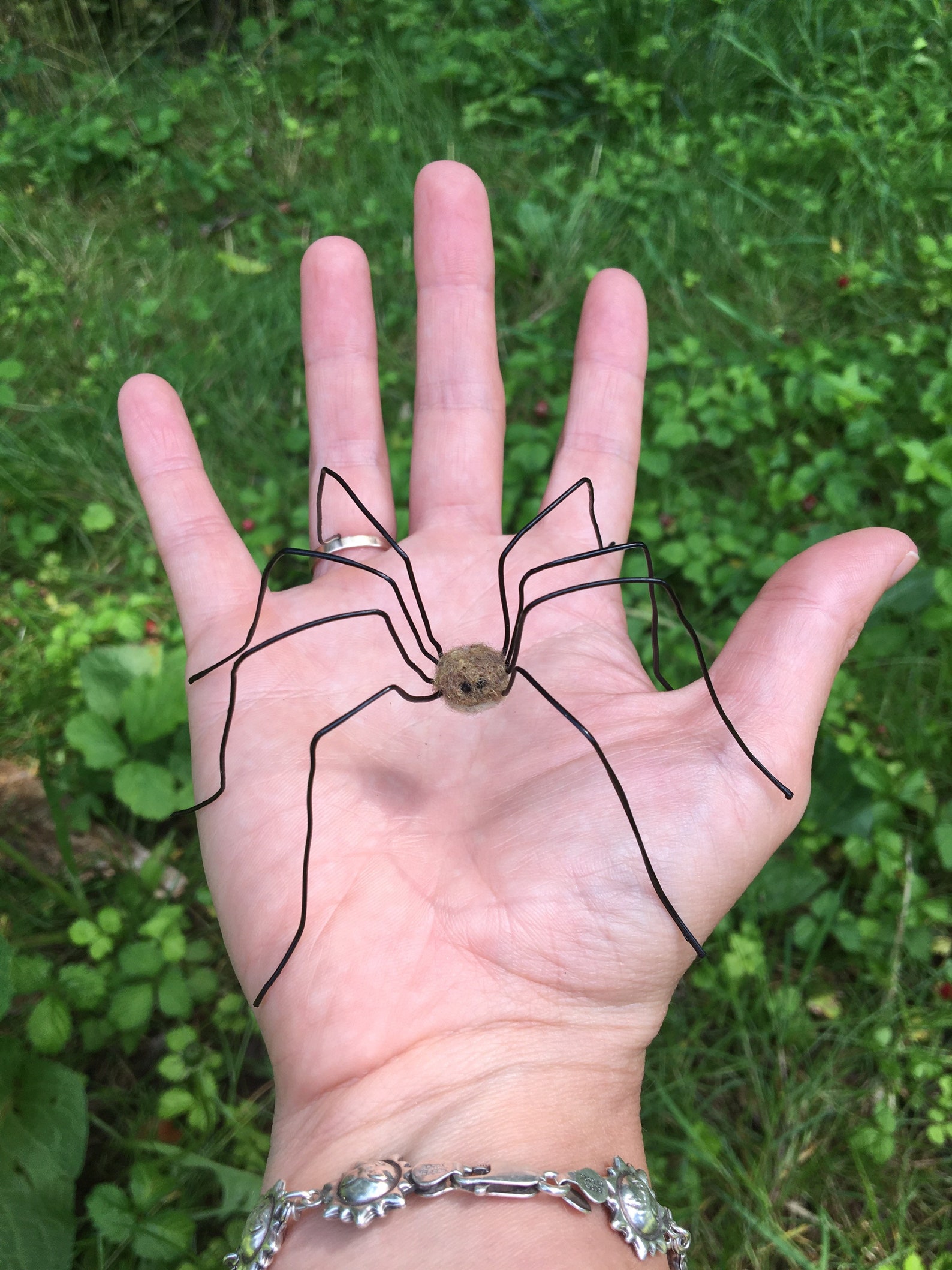 Needle Felted Daddy Long Leg Spider Wool and Wire Soft Sculpture ...