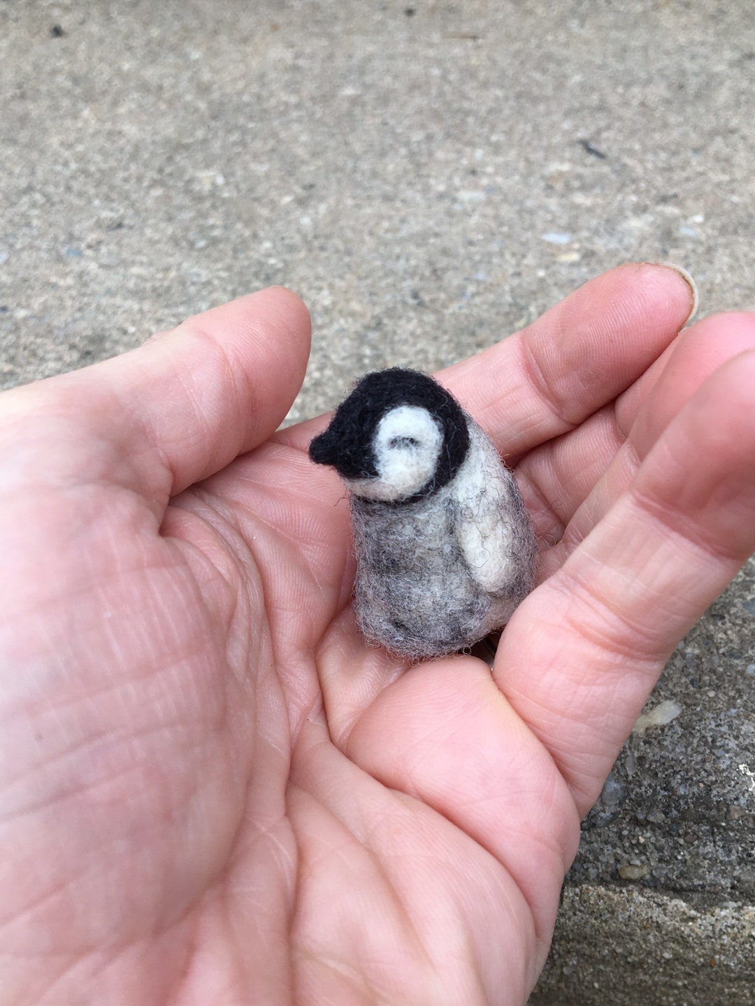 Needle Felted Baby Penguin Miniature Wool Sculpture Tiny Penguin ...