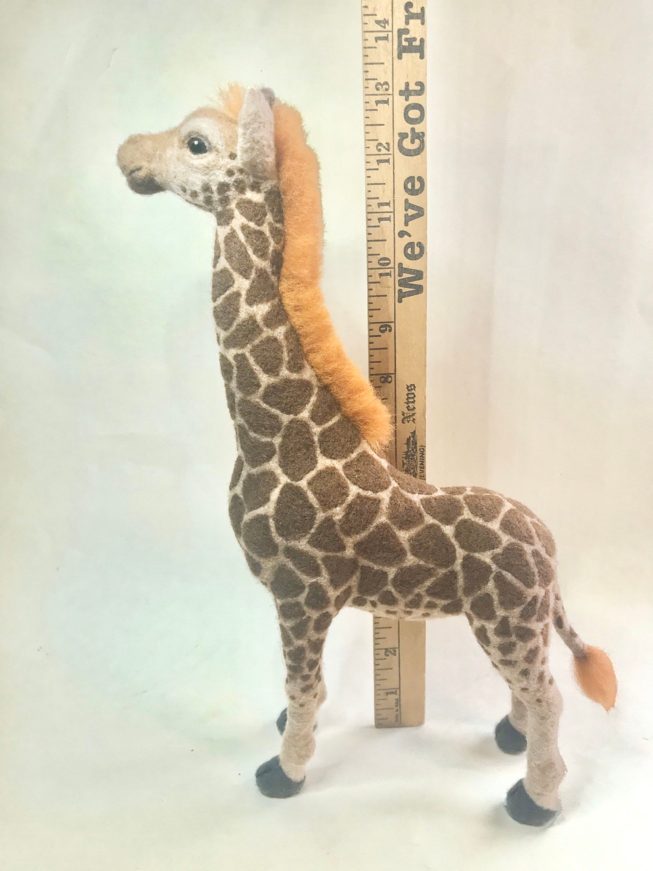 Sculpture Handmade needle felted giraffe Figurines etna.com.pe