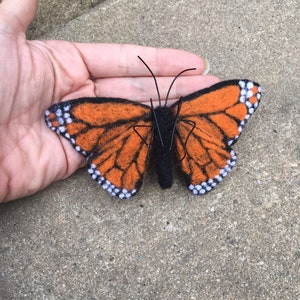 Needle Felted Monarch Butterfly Wool Felt Sculpture Handmade Realistic ...