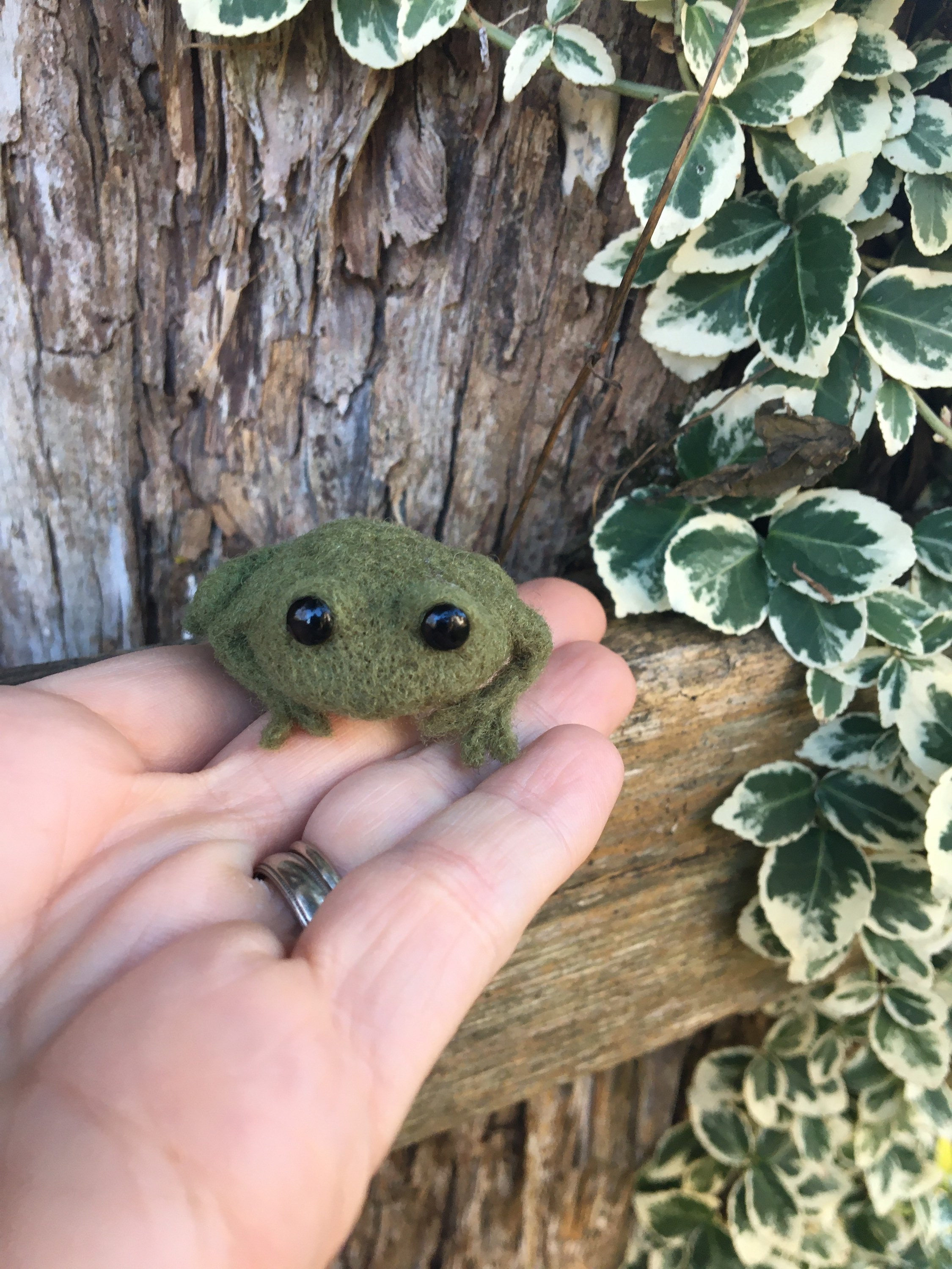 Needle Felted Green Frog Wool Sculpture Realistic Frog Art - Etsy