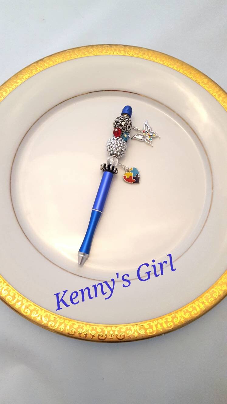 Autism Awareness Pen, Beadable Pen, Autism Mom, Bling Pen, Charm Pen ...