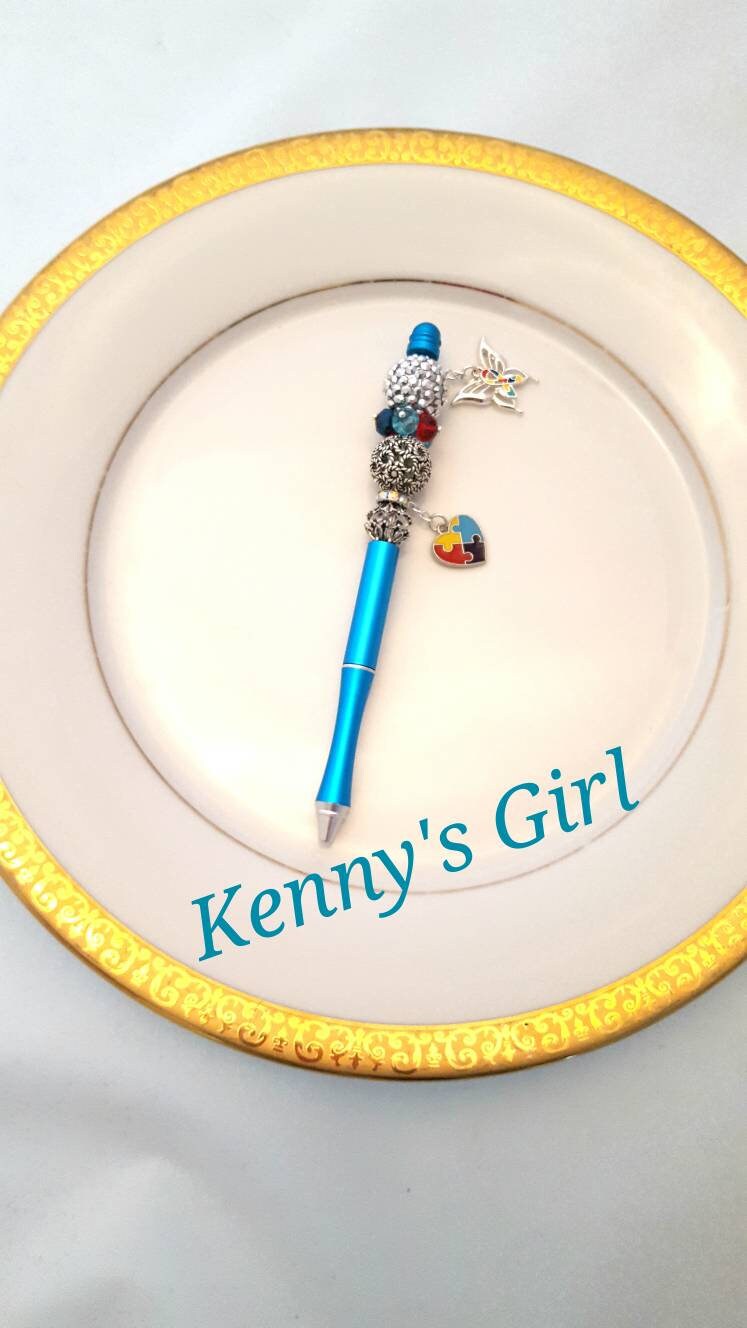 Autism Awareness Pen, Beadable Pen, Autism Mom, Bling Pen, Charm Pen ...