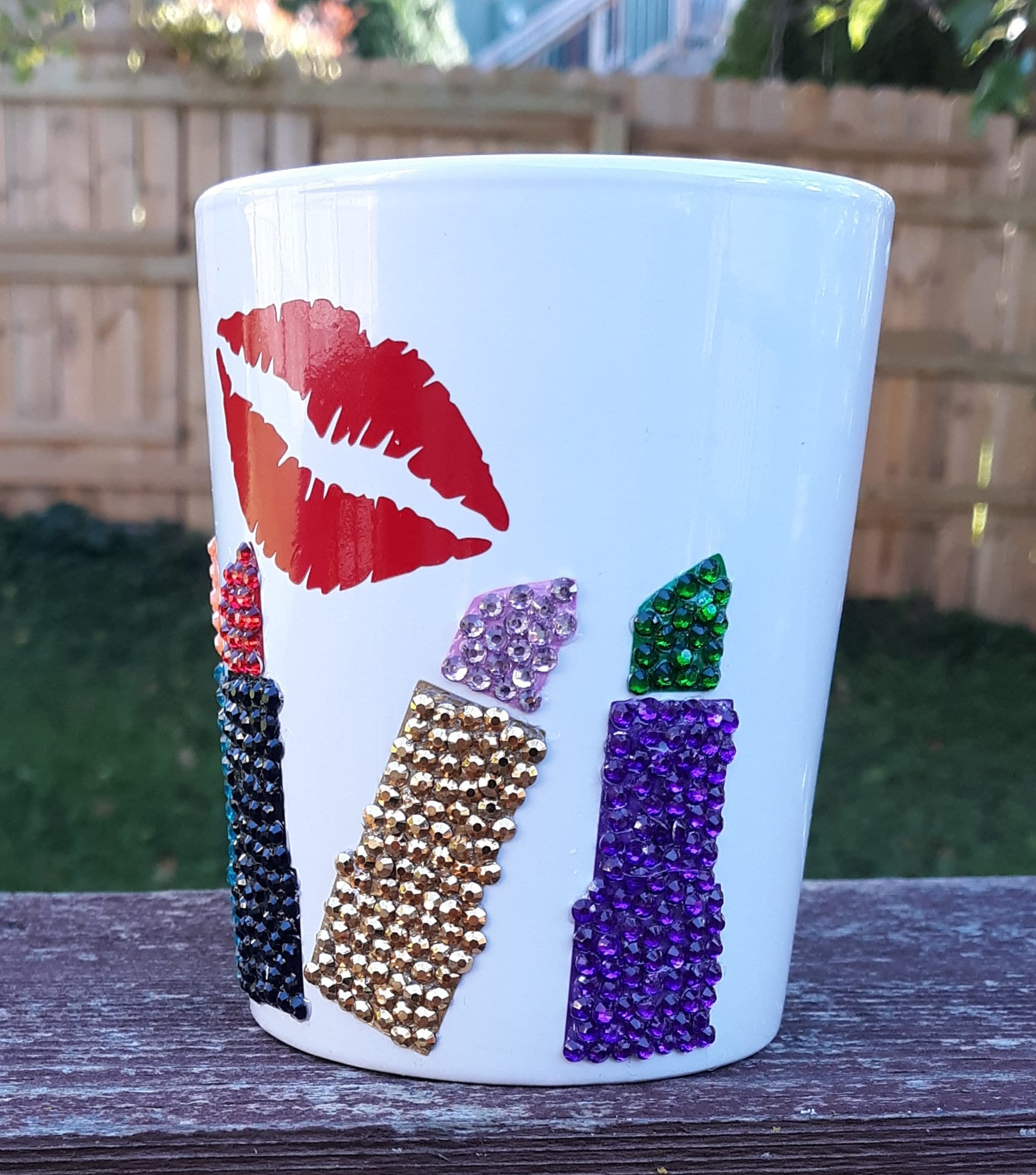 Lipstick With A Kiss, Lipstick Mug, Bling Mug, Rhinstone Mug, Afro Mug ...