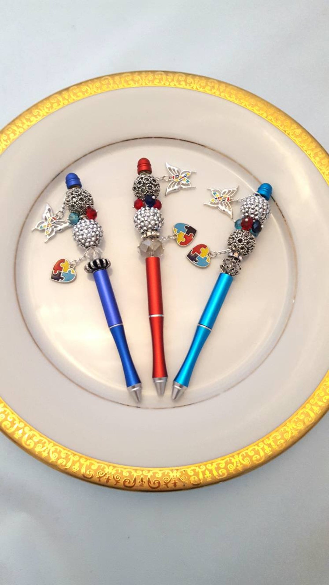 Autism Awareness Pen, Beadable Pen, Autism Mom, Bling Pen, Charm Pen ...