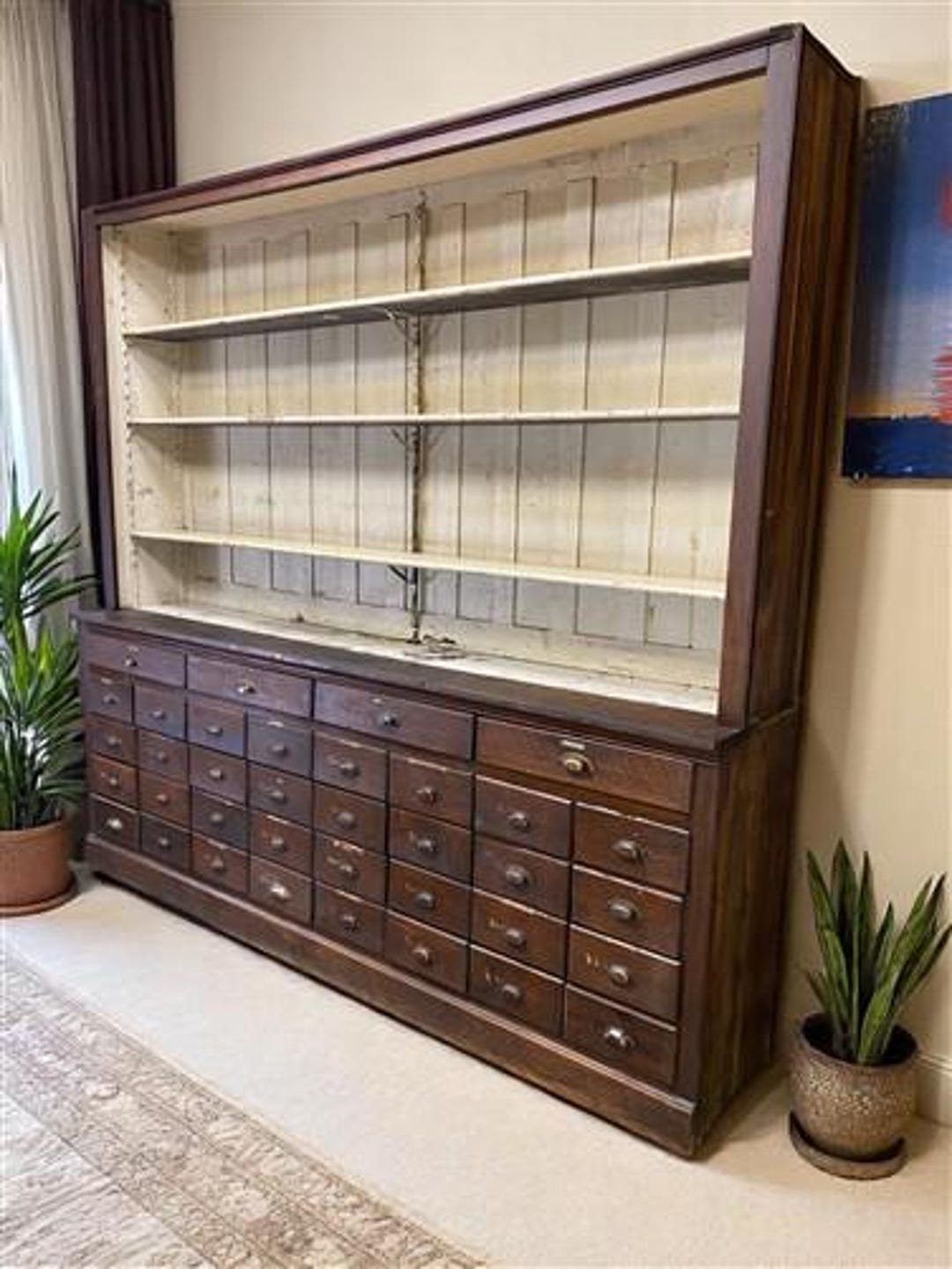 Vintage General Store Display Cabinet, Apothecary Pharmacy Cabinet ...