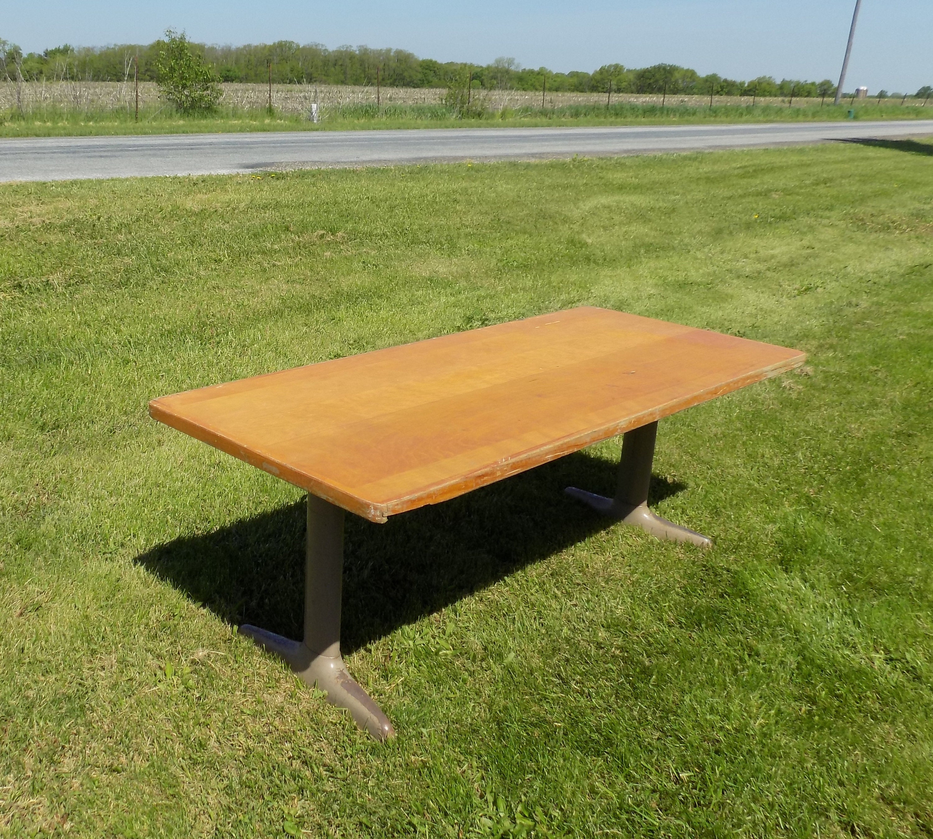 6' Vintage Rectangular School Table Desk, Kids School Classroom ...