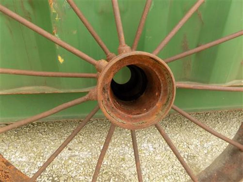 2 Cast Iron Implement Wheels, Wagon Wheel, Tractor Steel Rims ...