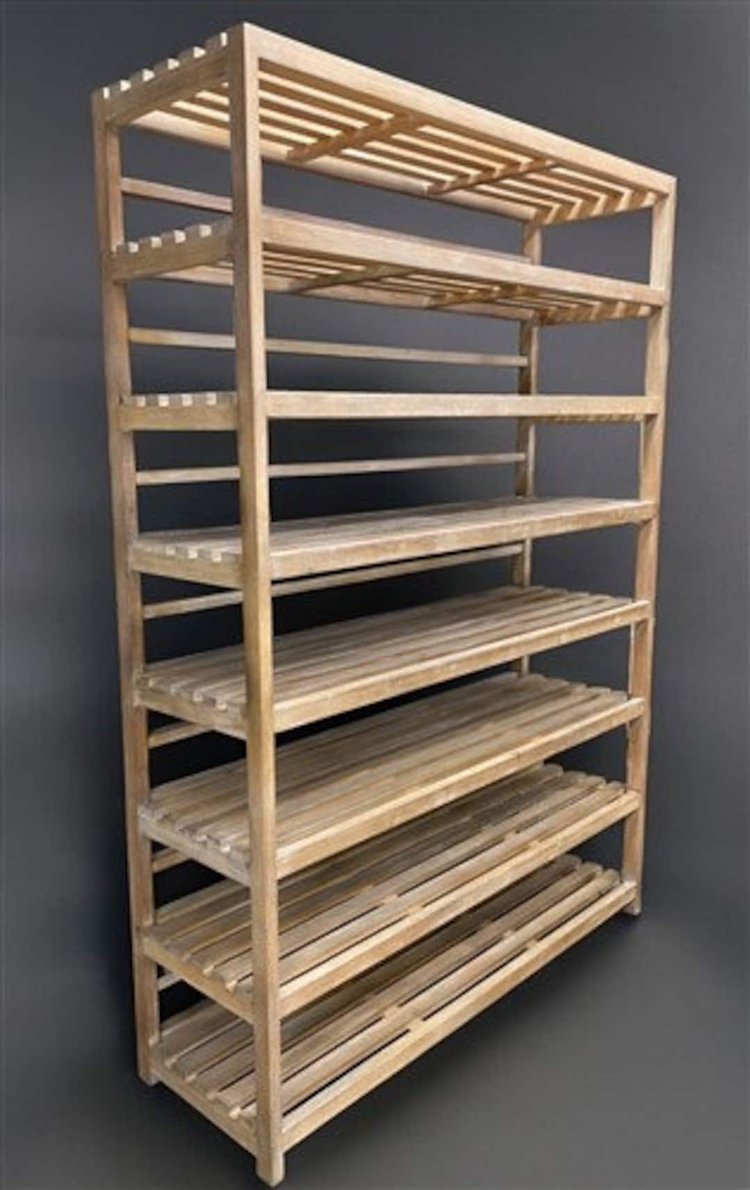60" Display Rack With Shelves, Bread Rack, Shelving Unit, Wooden Bakery ...