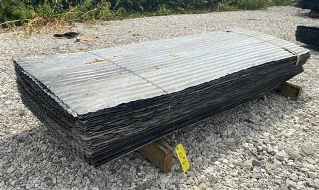 56 Sheets Barn Tin, Corrugated Metal Reclaimed Salvage, 6' Long 672 Sq ...
