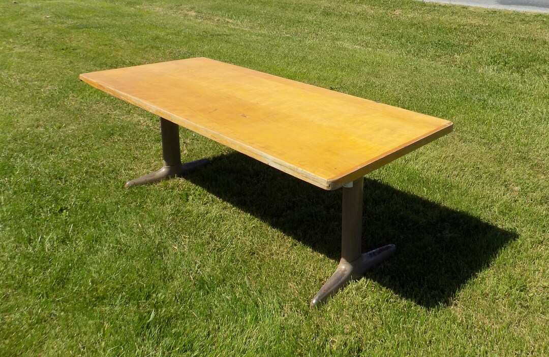 6' Vintage Rectangular School Table Desk, Kids School Classroom ...