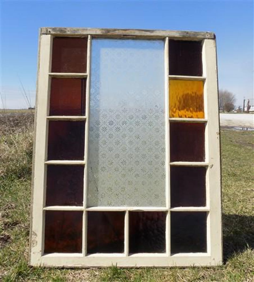 Antique Stained Glass, Rectangular Church Window, Architectural Art ...