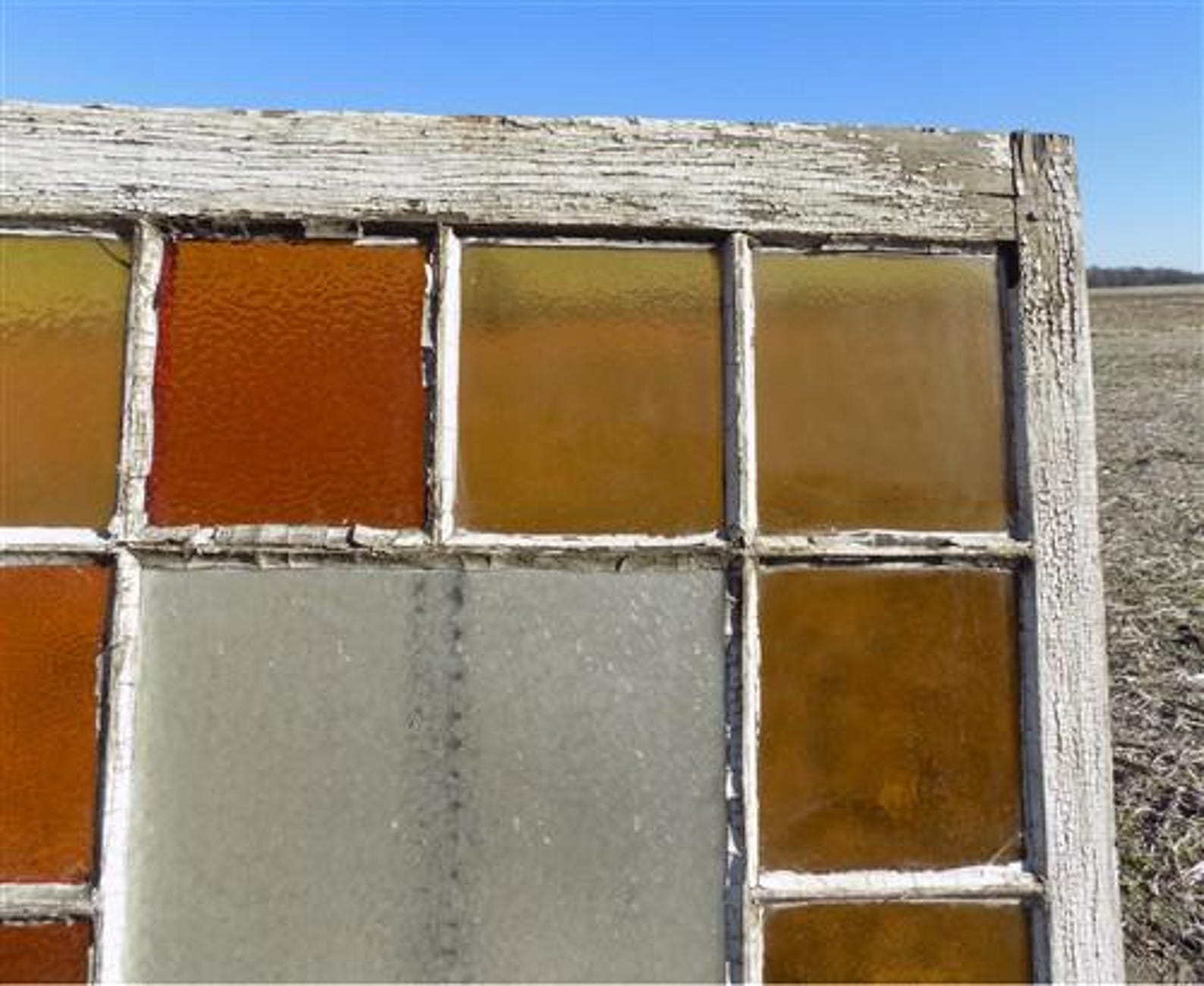 Antique Stained Glass, Rectangular Church Window, Architectural Art ...