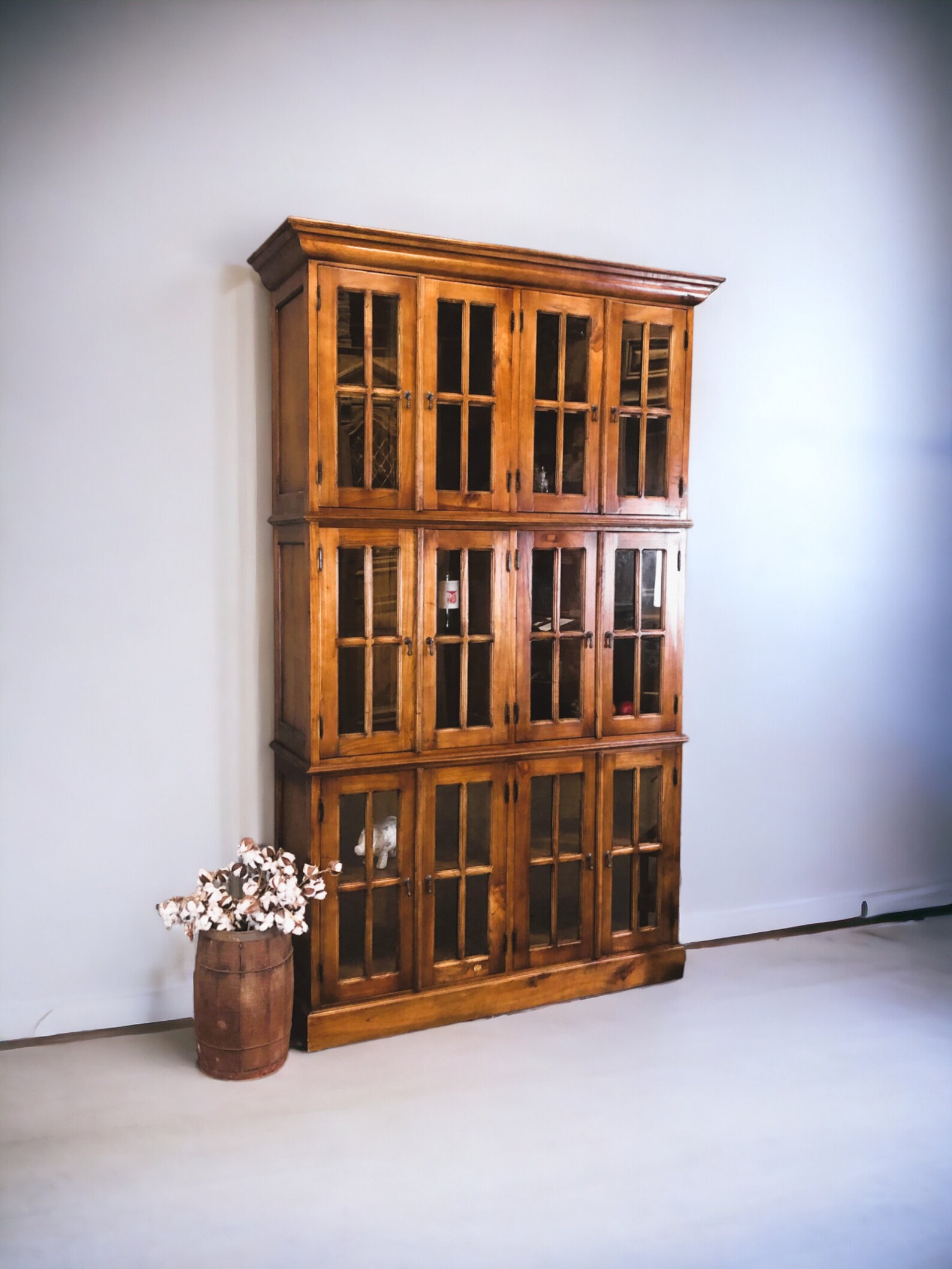 4'10" Triple Stack Cabinet, Walnut Kitchen Cabinet, Bookcase, Kitchen ...