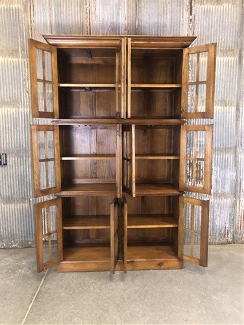 4'10 Triple Stack Cabinet, Walnut Kitchen Cabinet, Bookcase, Kitchen ...