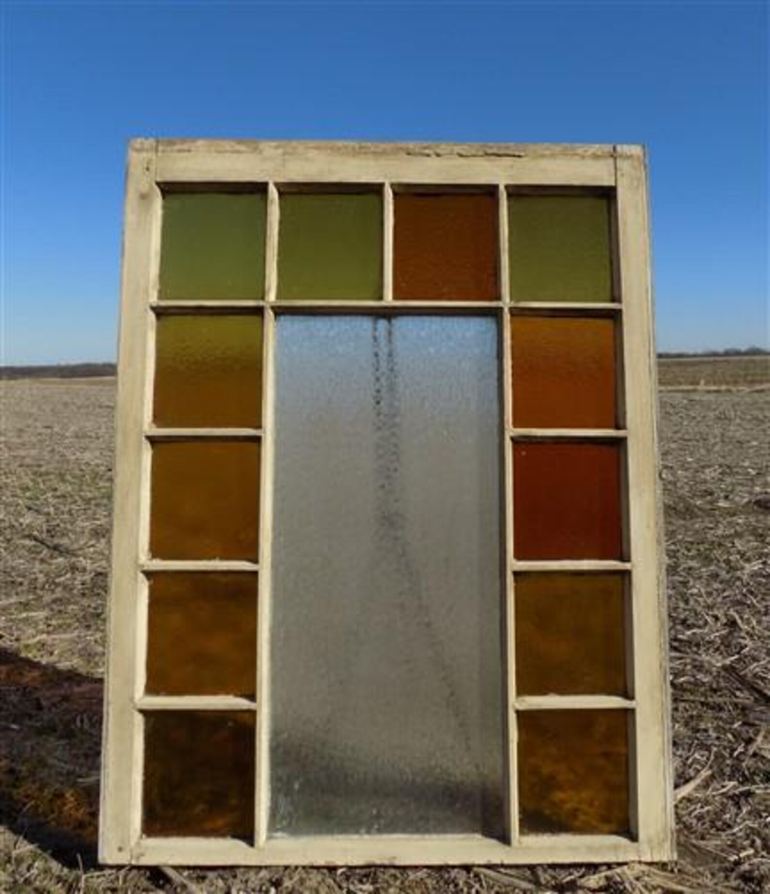 Antique Stained Glass, Rectangular Church Window, Architectural Art ...