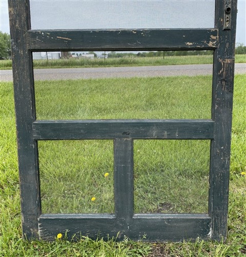 Wood Screen Porch Door, (37.75x96), Vintage Green Screen Door, Exterior ...