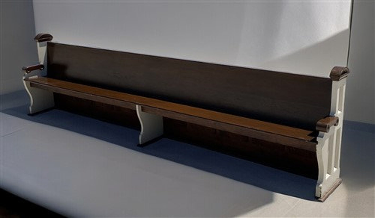 11' 9 Vintage Church Pew, Paneled Back Pew, Wooden Bench, Dining ...