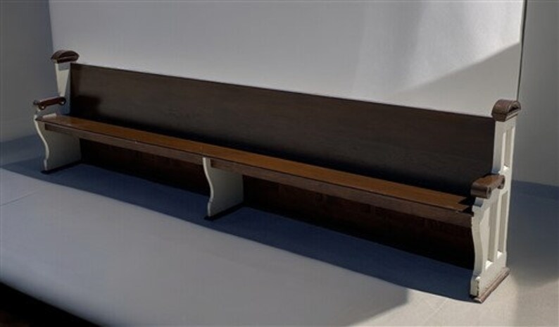 11' 9 Vintage Church Pew, Paneled Back Pew, Wooden Bench, Dining ...