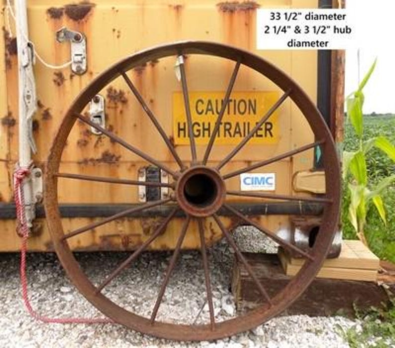 6 Cast Iron Implement Wheels, Wagon Wheel, Tractor Steel Rims ...