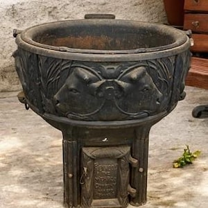 Kenwood Cast Iron Cauldron and Base, Rendering Cauldron, Scalding Pot ...