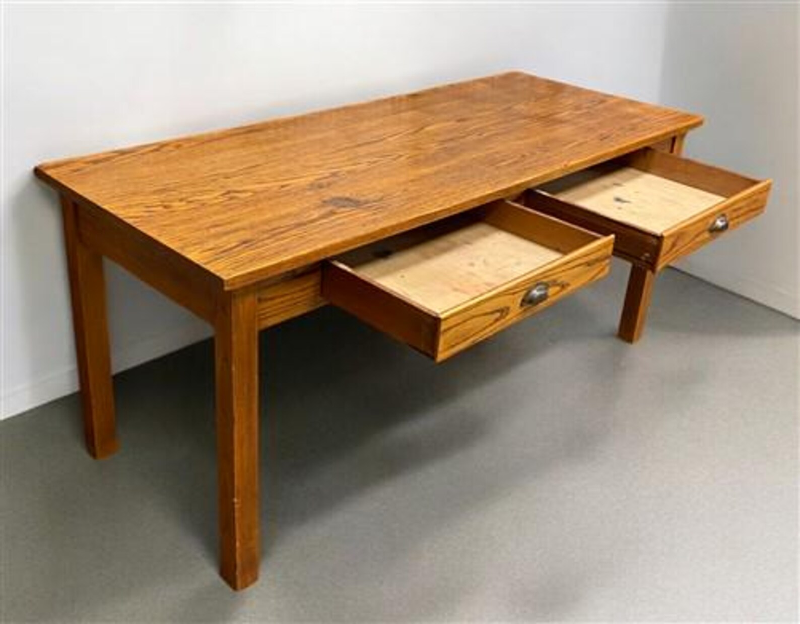 68 Vintage Oak Desk, Home Office Desk With Drawers, Writing Desk ...