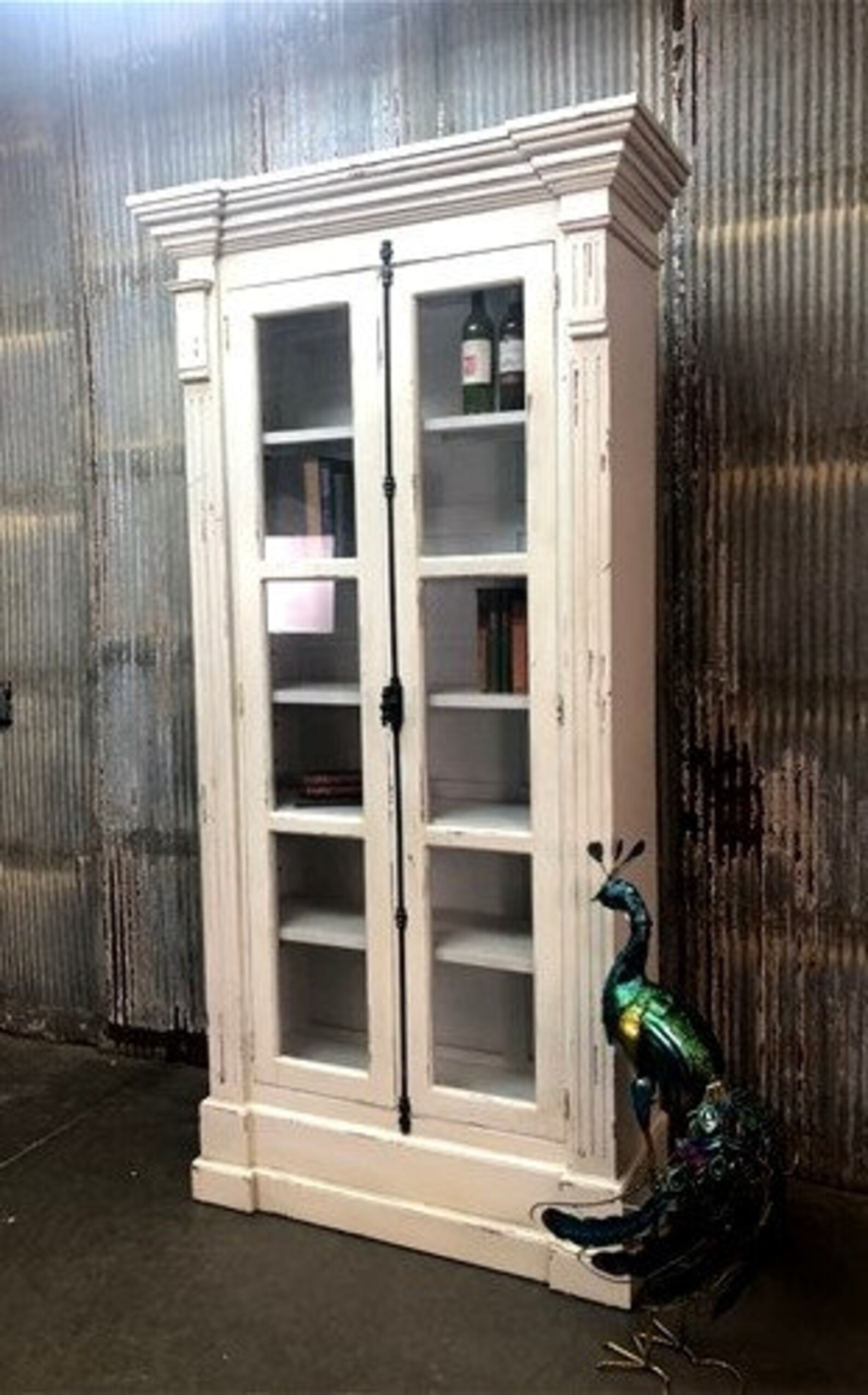 Library Bookcase 2 Door White Display Case Showcase Kitchen - Etsy